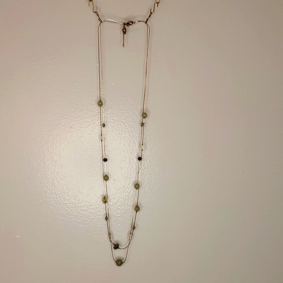 LOFT | Jewelry | Beautiful Long Gold Loft Necklace Woth Light Green And ...